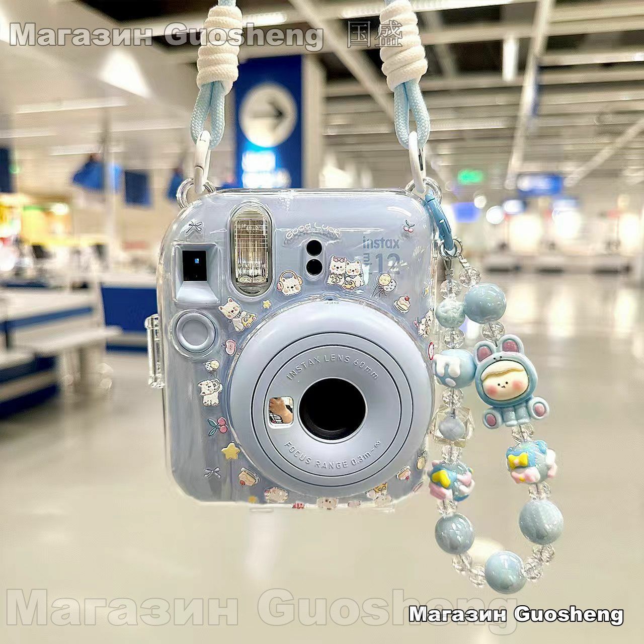 Film Lab - Instax Mini 12 прозрачный чехол Защитный чехол для камеры с ремешком