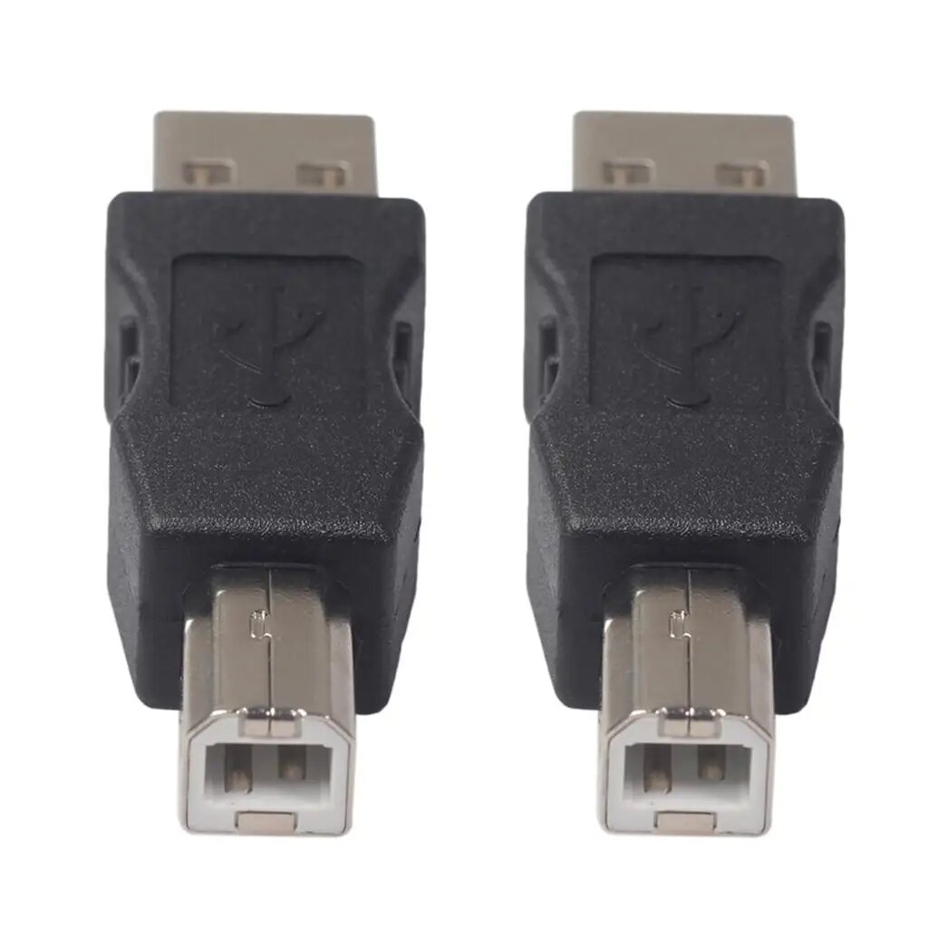 Адаптеры USB A на USB B черный 2 шт