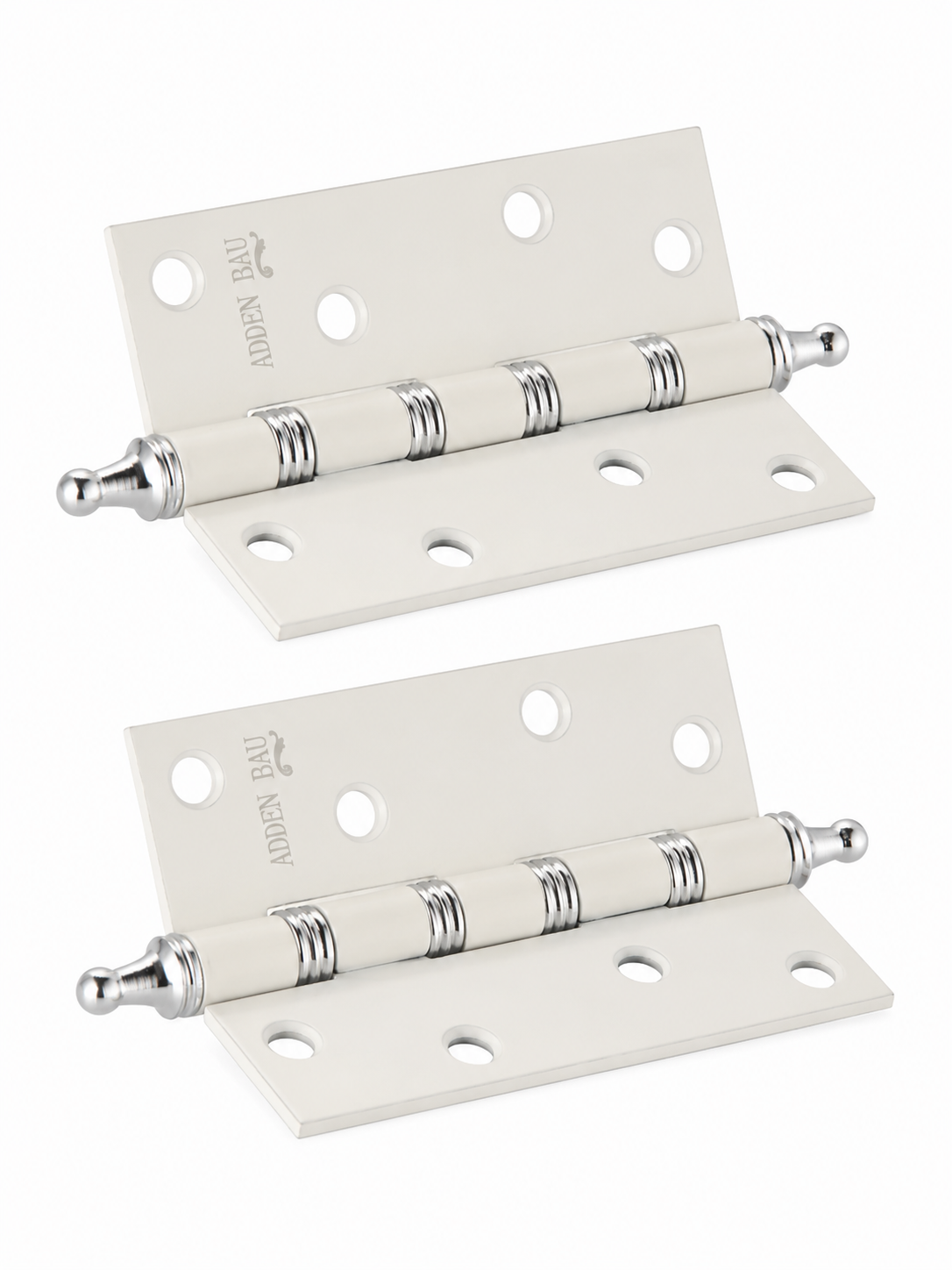 Петля дверная универсальная ADDEN BAU 100X70X2.5 4W WHITE / CHROME (комплект 2 штуки)