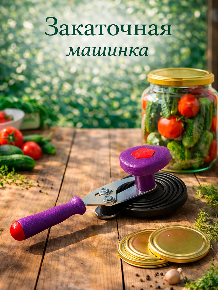 Закаточная машинка "Москвичка", ручная, винтовая, цвет красный