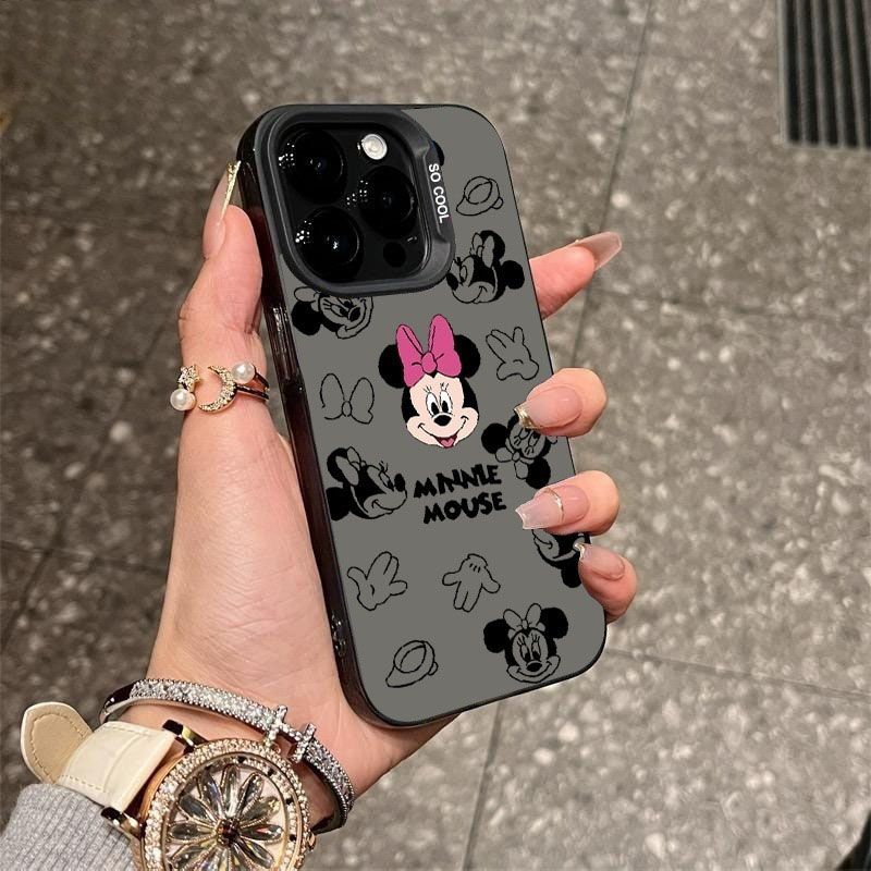 Чехол на Aйфон 17 / IPHONE 17 Черный Чехол с мультяшной Минни стиле силиконовый противоударный