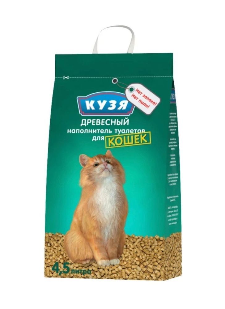 Кузя Наполнитель Древесный Впитывающий Без отдушки 2300г.