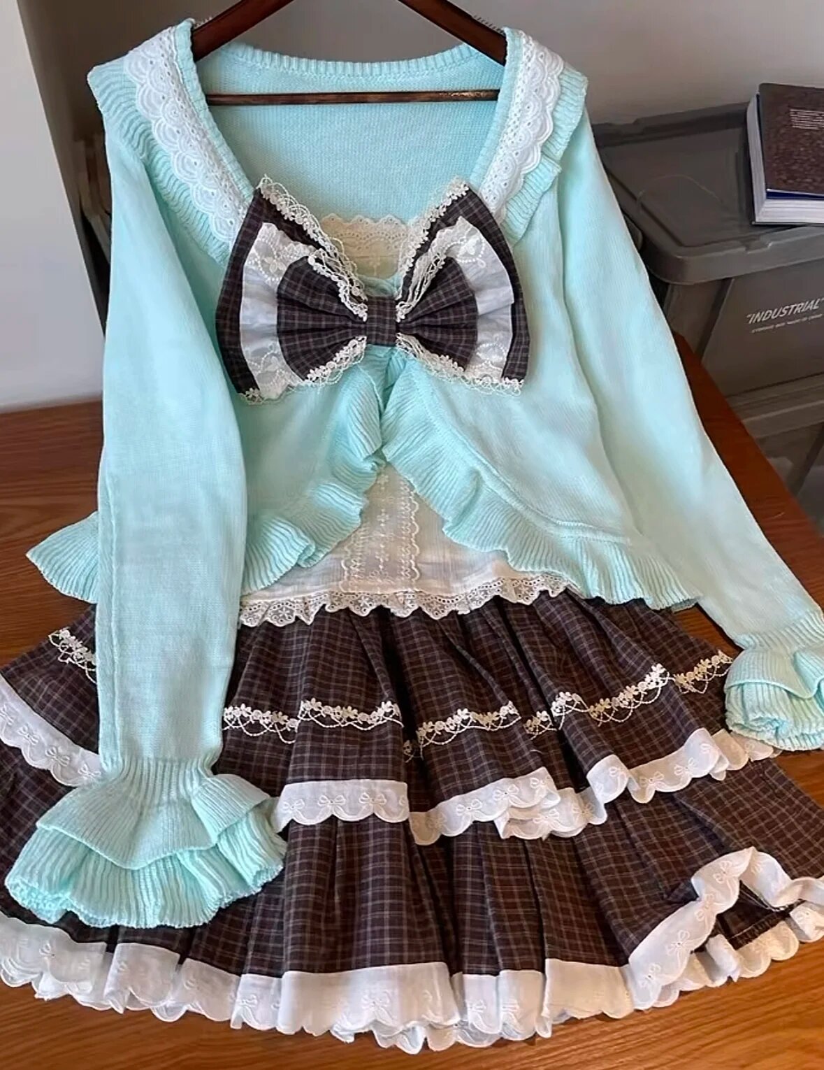 Японский винтажный комплект в стиле ретро для женщин M, 3piece set