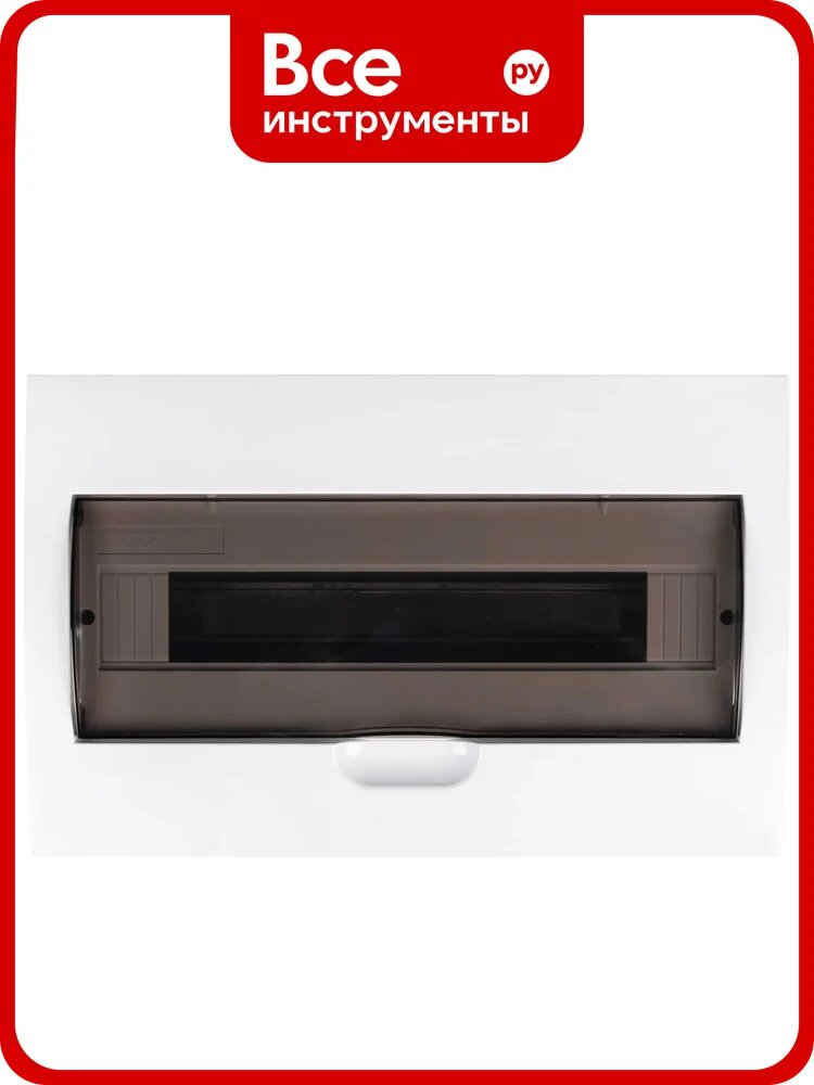 Щит распределительный бокс модульный встраиваемый Jazzway PDB/R 1018 белый с прозрачной крышкой 18 модулей (ЩРВ-П-18) IP41, 5071766