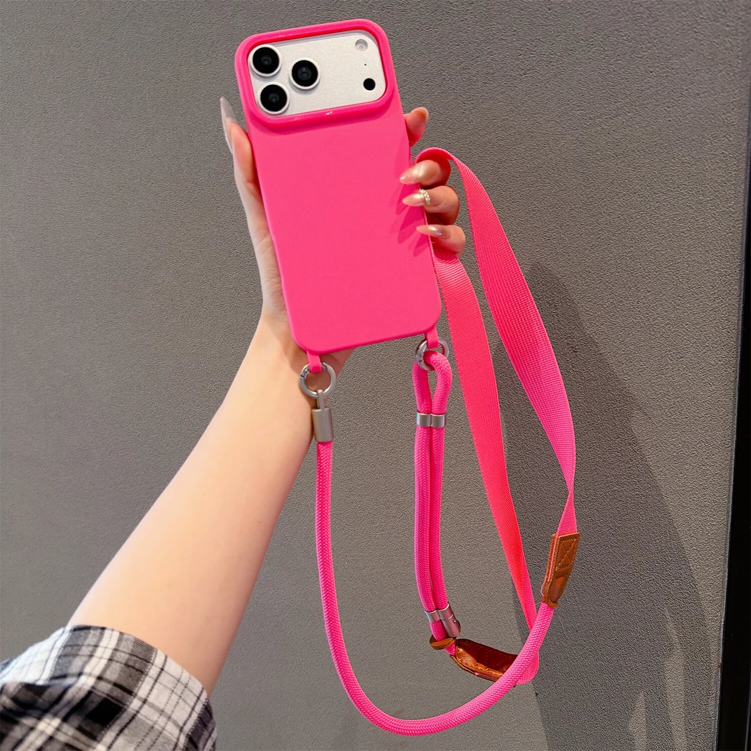 Чехол-накладка с ремешком для iPhone 17 Pro Max 16 15 Plus 14 13 12 iPhone 14 Pro, Розовый, Rose Red