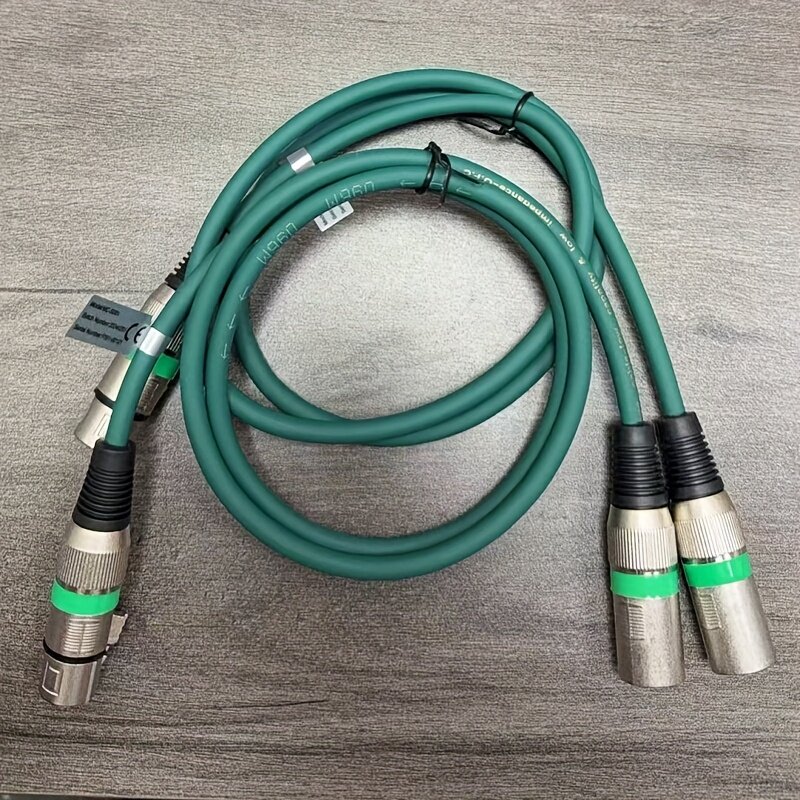 Кабель XLR 2 шт, зеленый, 3 м, разъемы 3-pin, для микрофона и DMX