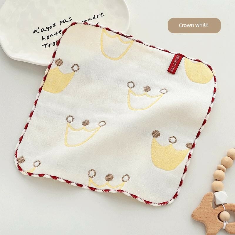 100% хлопковая детская салфетка с белой короной, 25x25см мягкая салфетка для младенцев
