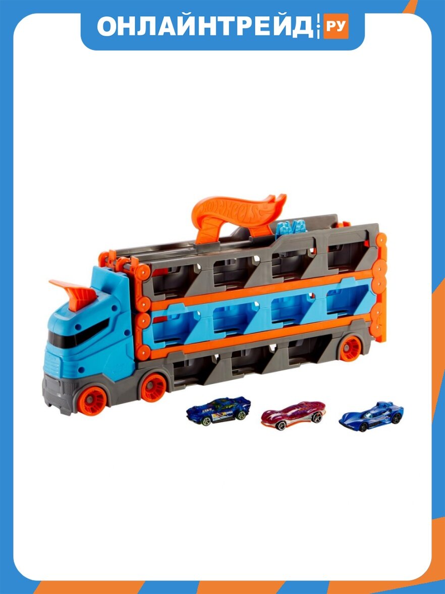 Игровой набор Hot Wheels GVG37 Грузовик-автотрек Скоростная автотрасса