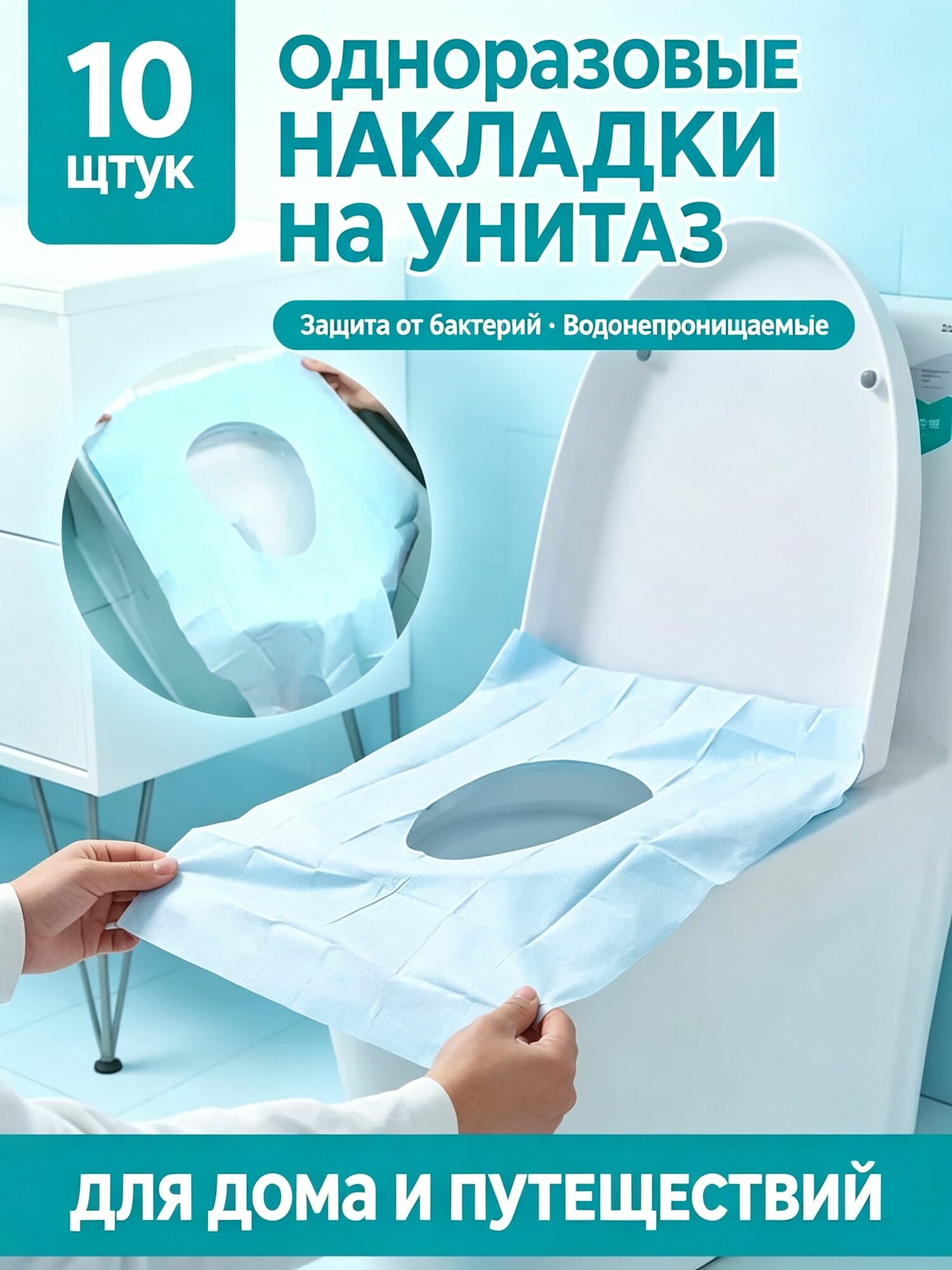 Покрытие на сиденье унитаза, 10 шт.