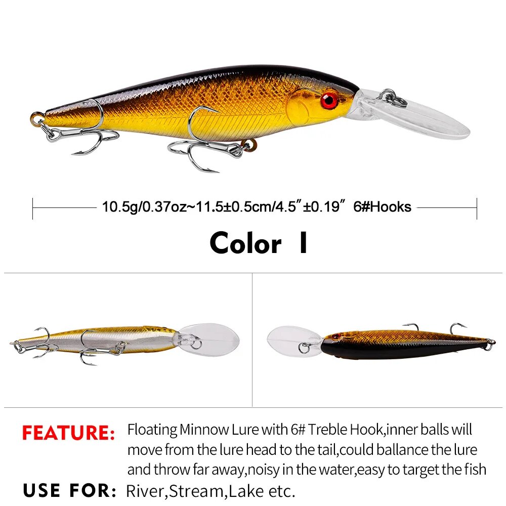 PROBEROS Floating Crankbait Minnow 115 мм 10,5 г color I