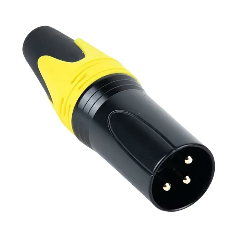 Разъемы XLR, цинковый сплав, цветные кольца, разъемы male и female, Желтый - 1