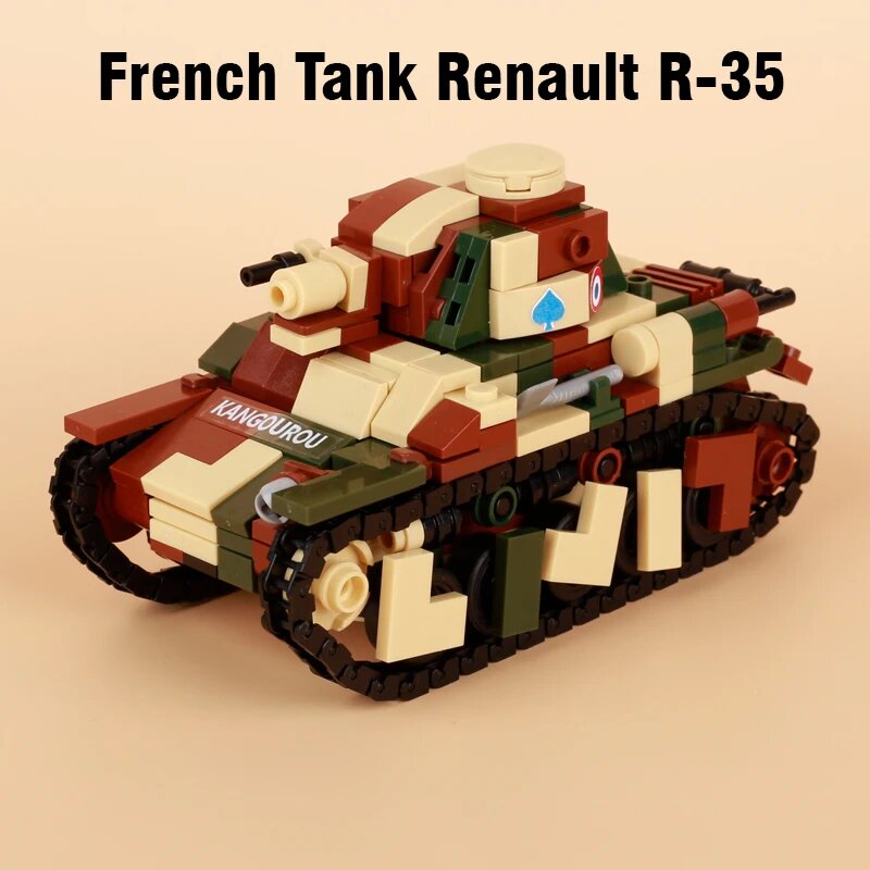 Конструктор танк Renault R-35, 487 деталей, Цвет B21-29