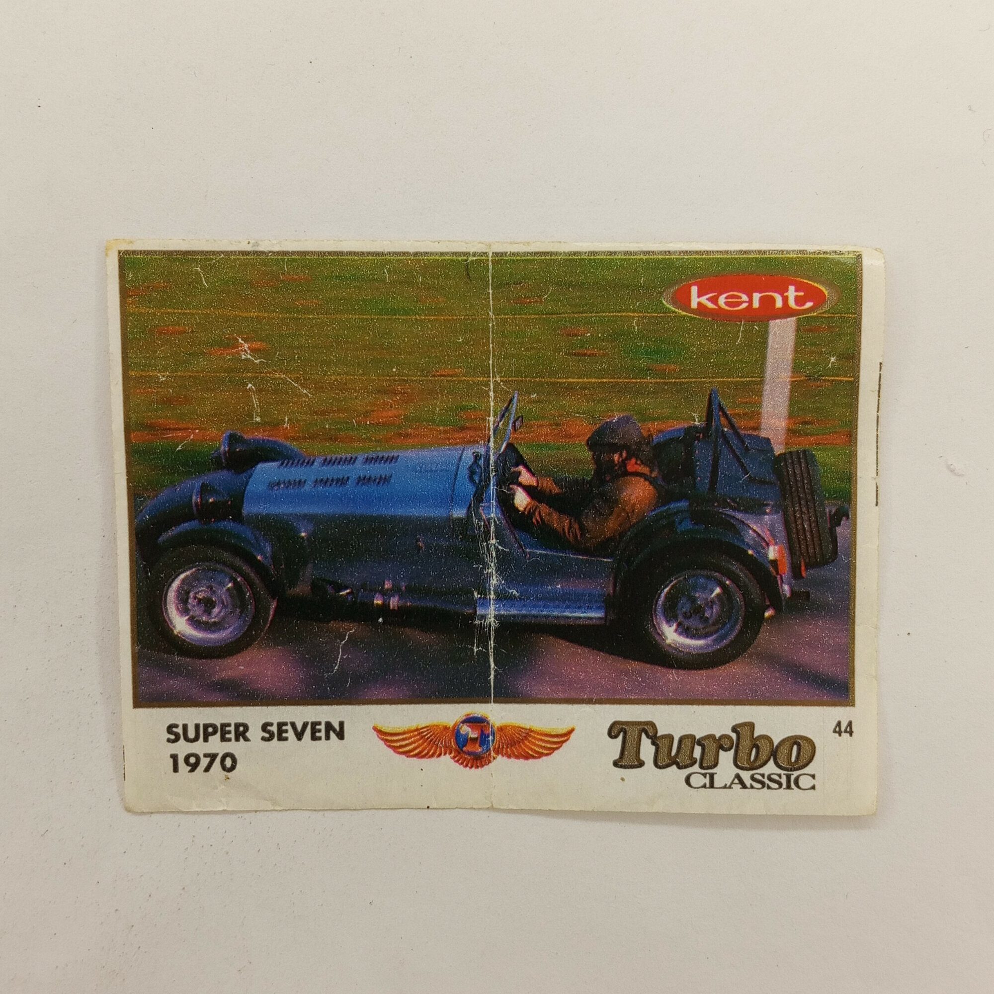 Вкладыш винтажный, СССР. Автомобиль Super Seven 1970 из серии Turbo Classic Kent номер 44