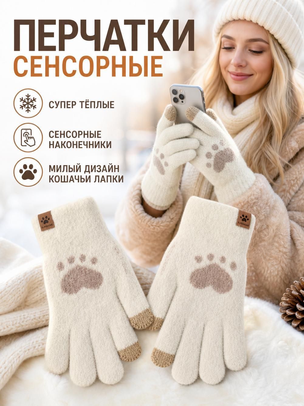 Перчатки Базовая коллекция для женщин