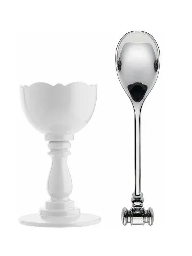 Alessi Dressed Egg Набор для яйца пластиковая подставка и ложечка