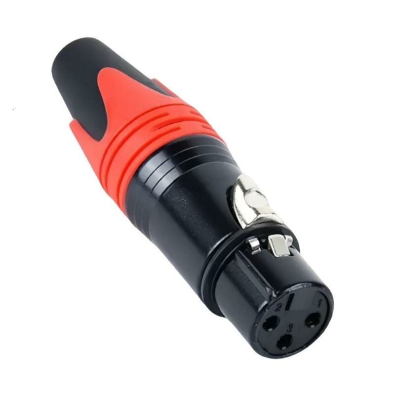 Разъемы XLR, цинковый сплав, цветные кольца, разъемы male и female, красный - 2