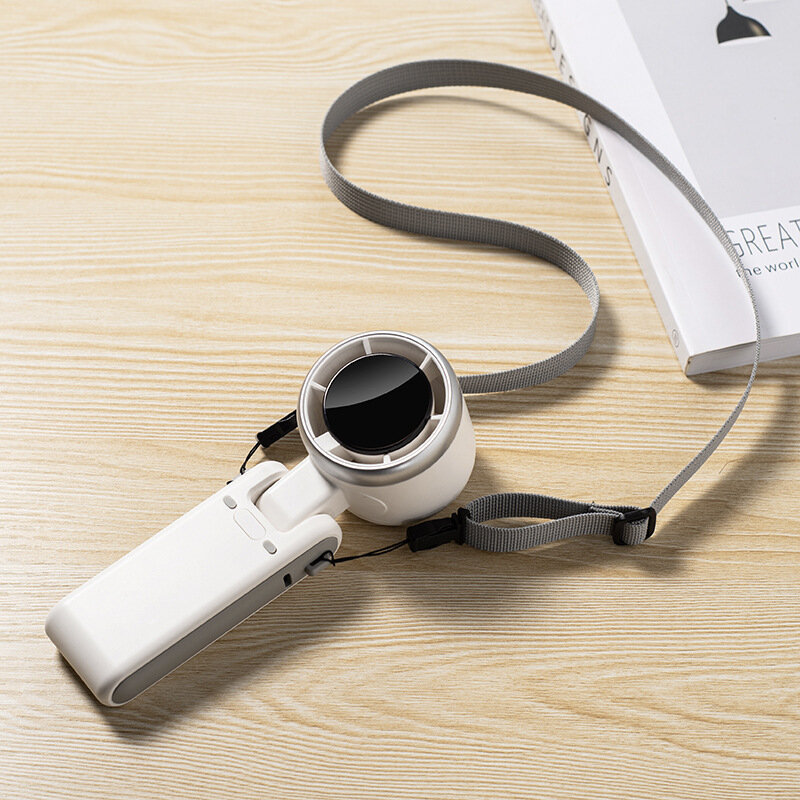 Мини-вентилятор с USB-питанием и цифровым дисплеем для использования на открытом воздухе - белый