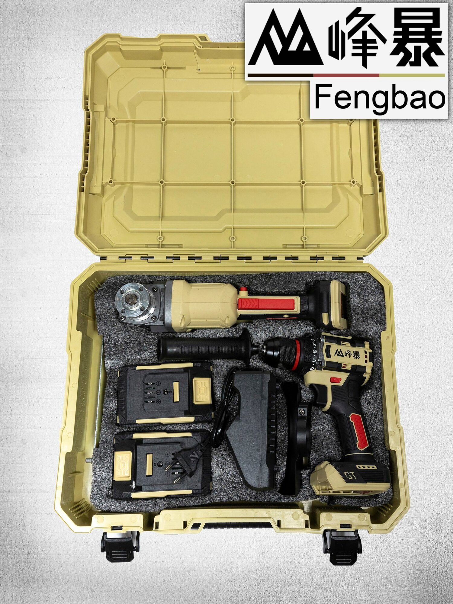 FengBao, набор аккумуляторного электроинструмента 2в1, 2 АКБ 21Вх4.0Ач