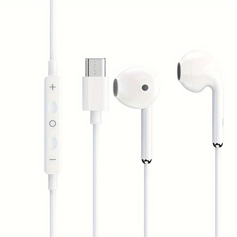 Проводные наушники USB Type-C, белые, со встроенным микрофоном и регулятором громкости, для смартфонов и планшетов с разъемом USB Type-C