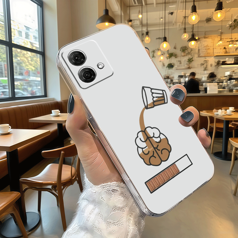 Прозрачный ТПУ-чехол для смартфона с креативным принтом «кофейный мозг», цвет: смешанный 1