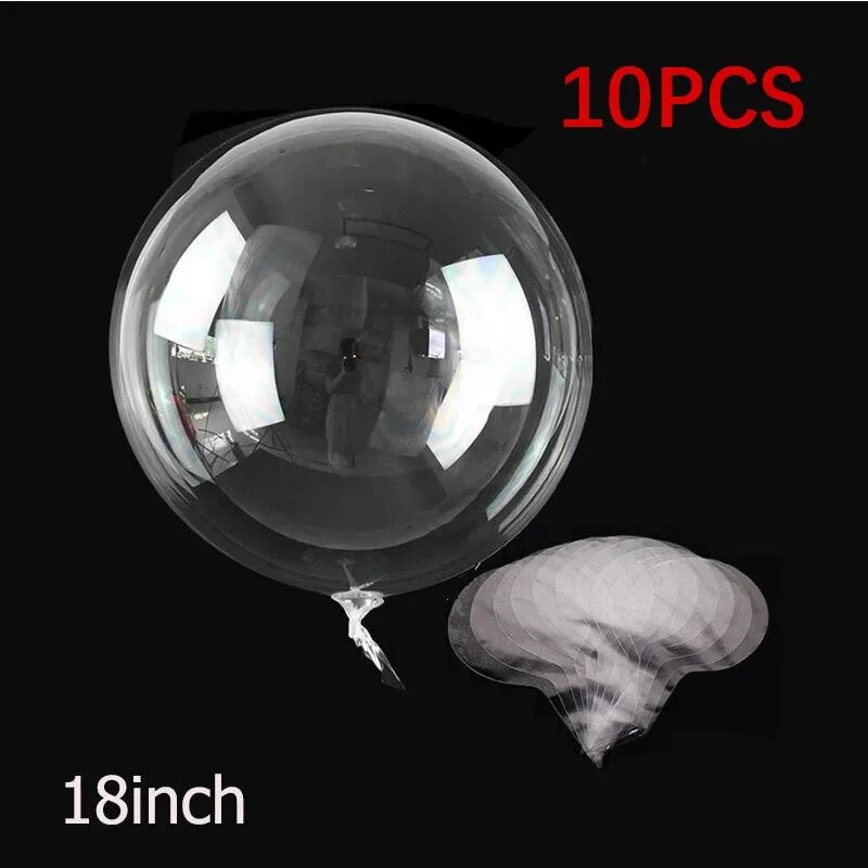 Прозрачные шары-бобо 10/12/18 дюймов для праздников 10pcs 18inch