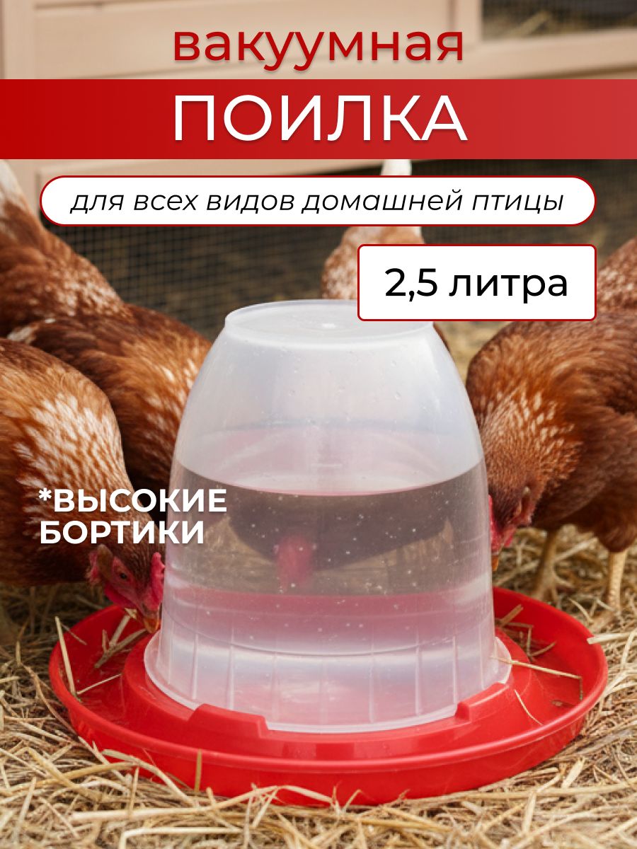 Поилка для кур, цыплят, уток 2,5 литров
