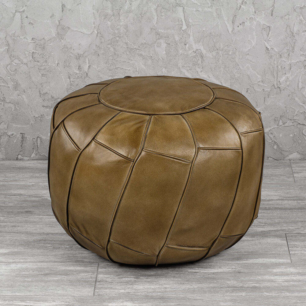 Пуф, натуральная кожа буйвола, "Милд", Decor of Today, 52х52х35 (габариты)