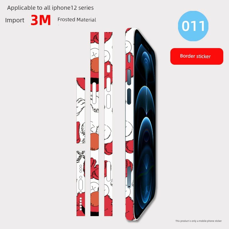 IPhone 12 Mini Защитная наклейка для края с дизайном 'Красное Семечко', матовая поверхность, материал 3M