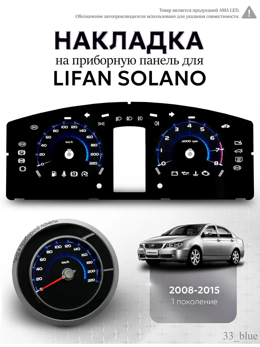 Шкала, Накладка для приборной панели на Lifan Solano