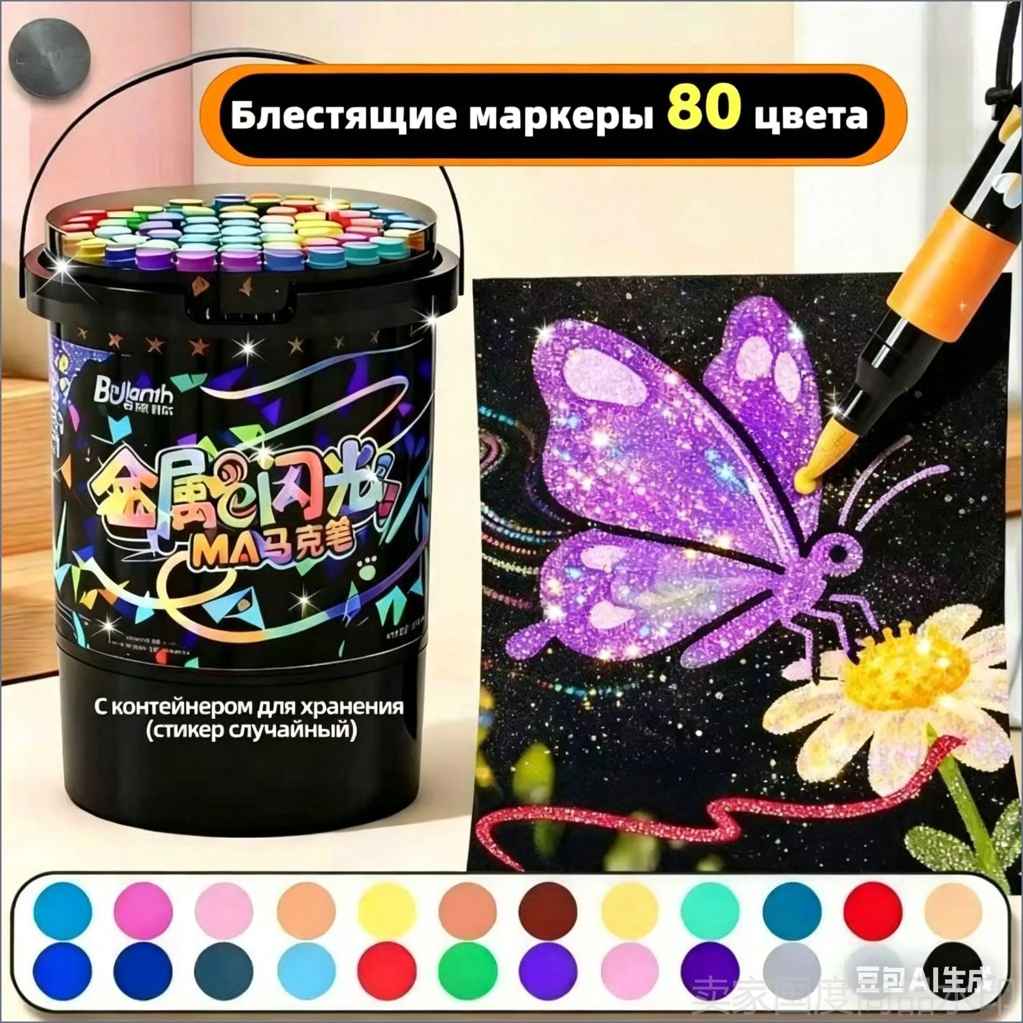 Маркер Акриловый, толщина: 1.5 мм, 80 шт. для скетчинга, для граффити