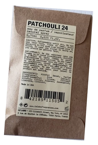 Ле Лабо Пачули 24 сэмпл парфюмерной воды 0.75 мл / Patchouli 24 миниатюра унисекс