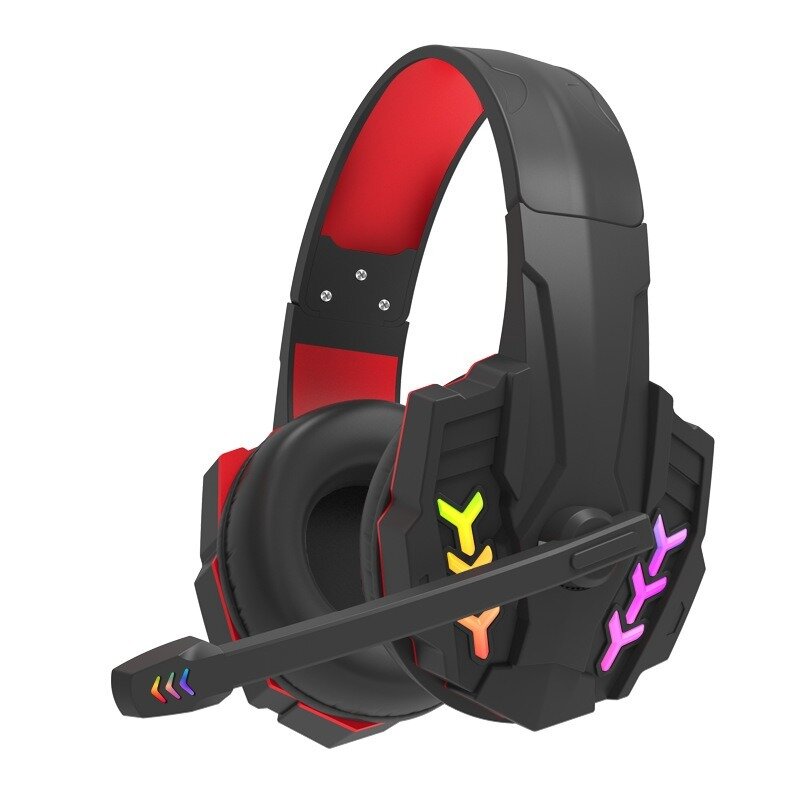 Наушники игровые проводные с микрофоном и RGB-подсветкой для ПК, PS4 и Xbox One, объемный звук 360°