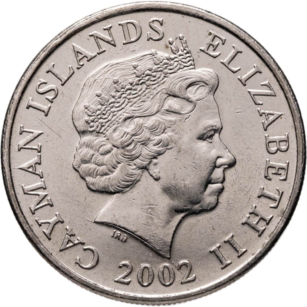 Каймановы острова 25 центов cents 2002, Сталь, в сохранности AU