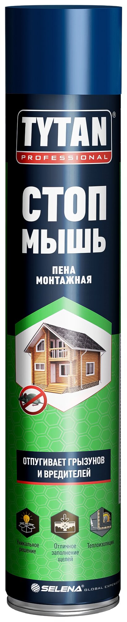 Пена монтажная бытовая Tytan Стоп мышь 40 летняя 750 мл