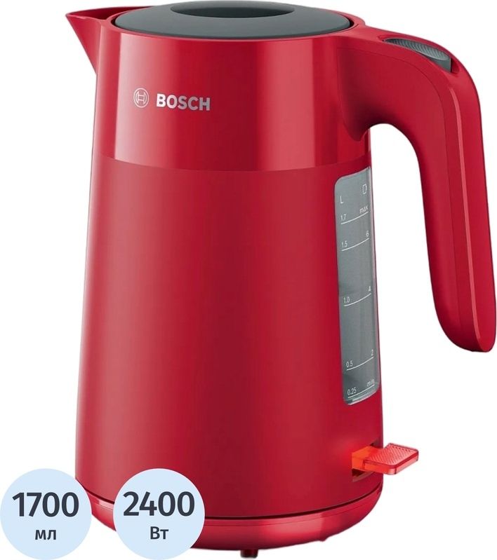 Чайник электрический Bosch TWK 2M164 пластик красный