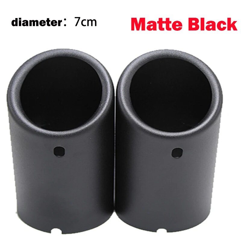 2 Насадки на выхлопную трубу, Matte Black, диаметр 7см