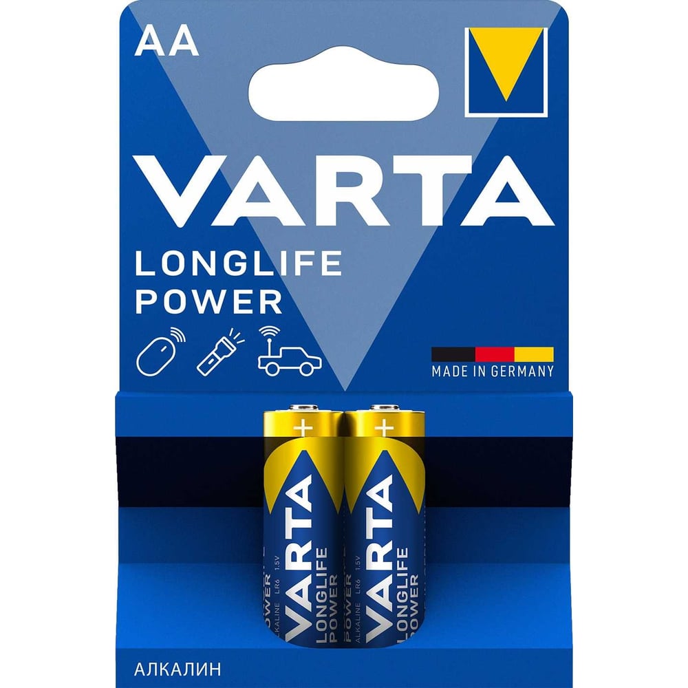 Батарейка Varta LONGLIFE POWER (HIGH ENERGY) LR6 AA BL2 Alkaline 1.5V (4906) 4906121412 RPL00315