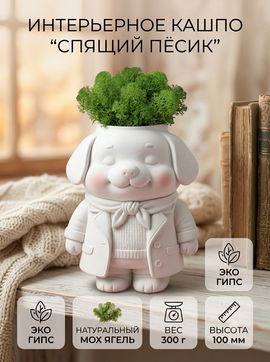 Кашпо Спящий Пёсик