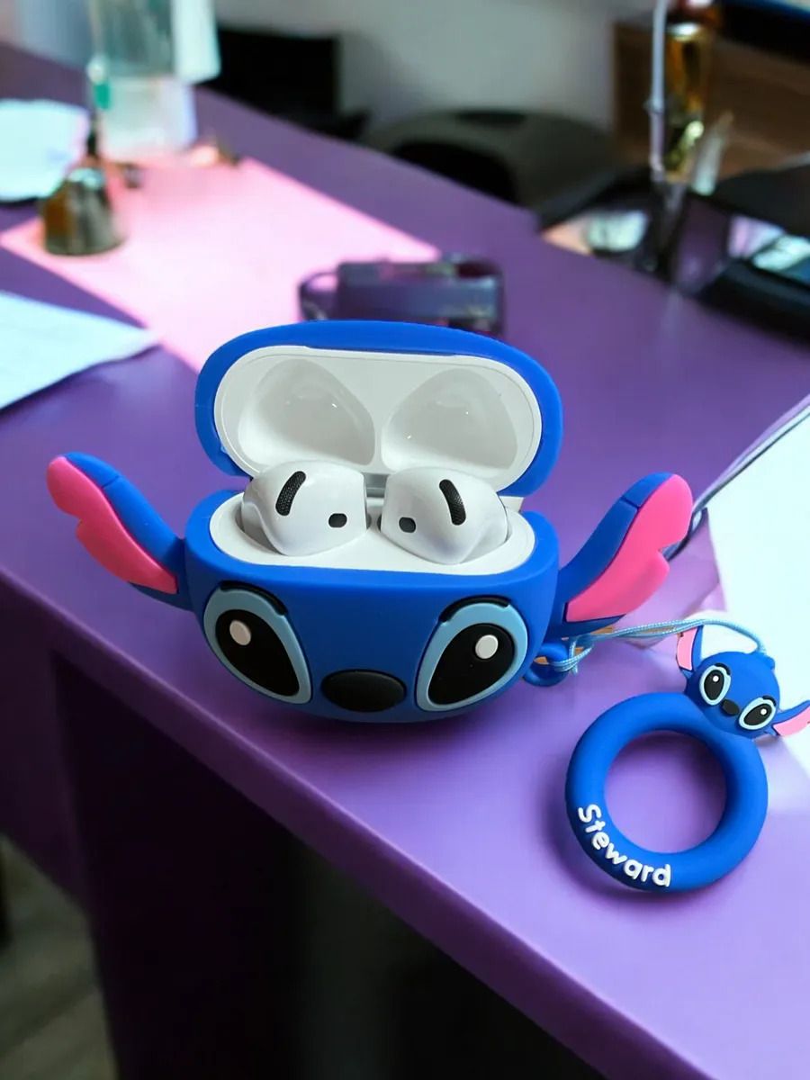 Защитный чехол для AirPods Pro2 Модель Лило и Стич синий