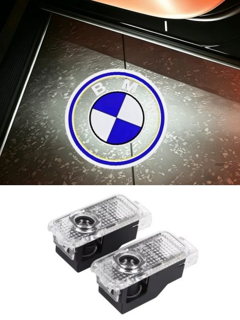 LED проектор логотипа BMW на дверь беспроводной 55 на 25 мм 2 шт для E90 G80 G30 F82 F83 F20 F21 G42 F95 F96 G06 G07