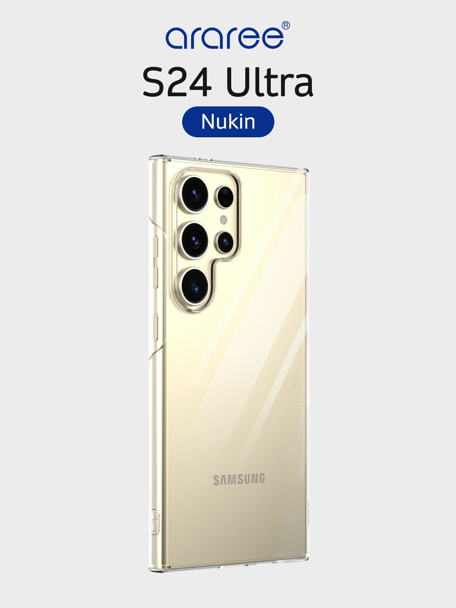 Чехол защитный Araree Nukin для Samsung Galaxy S24 Ultra, прозрачный