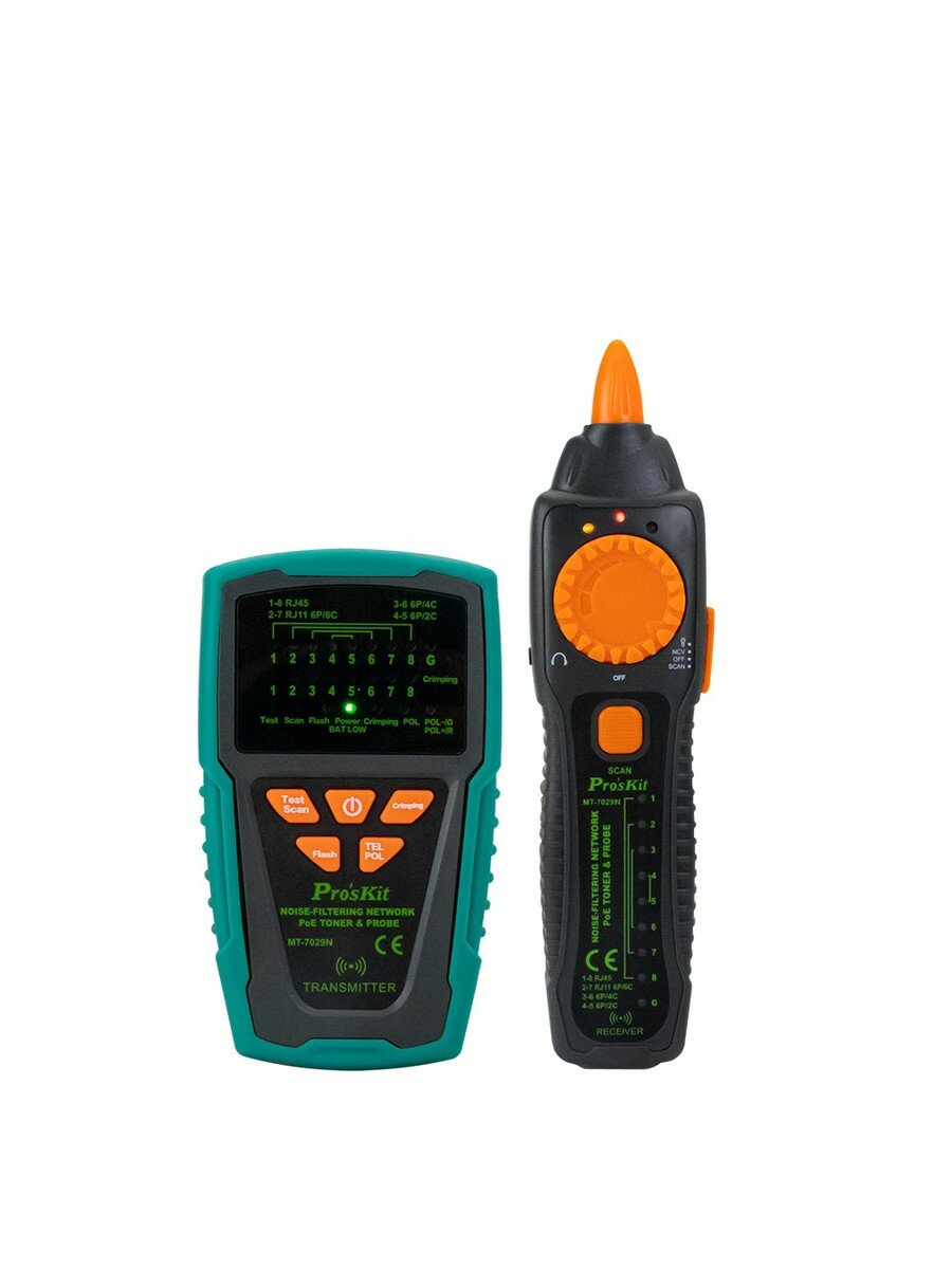 Тестер телекоммуникационных сетей Pro'sKit MT-7029N, для разьмов RJ45, RJ11/12