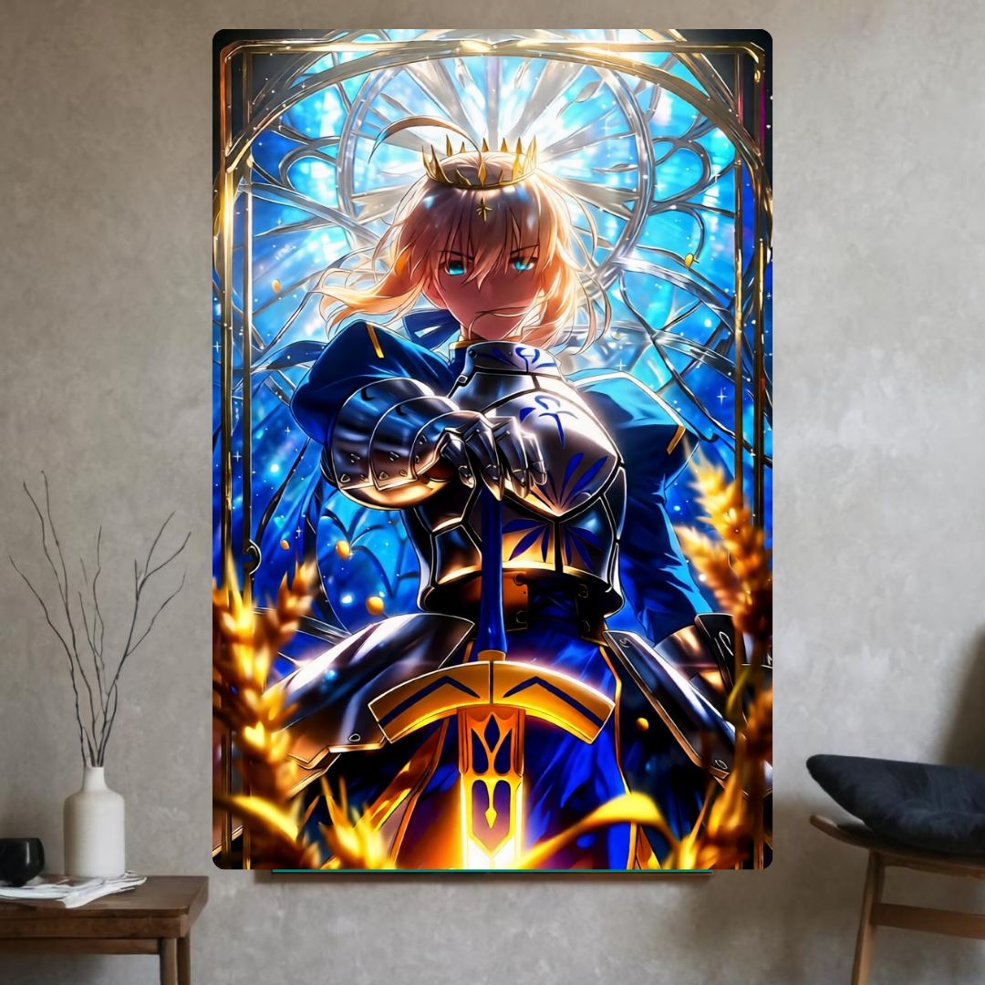 Картина на металле (аниме - Fate/Stay night) - Сэйбер/Saber, 20*30см