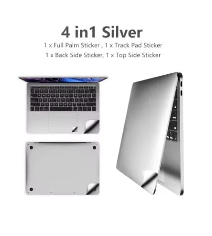 Виниловая наклейка для MacBook Air Pro 4in1 Silver