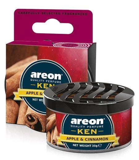 Ароматизатор на панель (Apple & Cinnamon/Яблоко и Корица) (35 г) "AREON" Gel Ken Blister (банка)