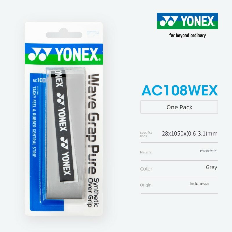 YONEX AC108WEX Костяная Структура Ручная Лента, Серый, 1 Штука для Руки