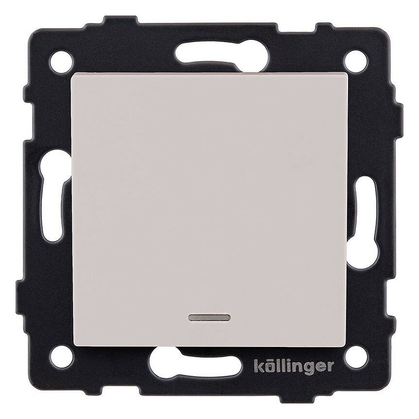 Выключатель одноклавишный с подсветкой без рамки Kollinger REA-S-002CM