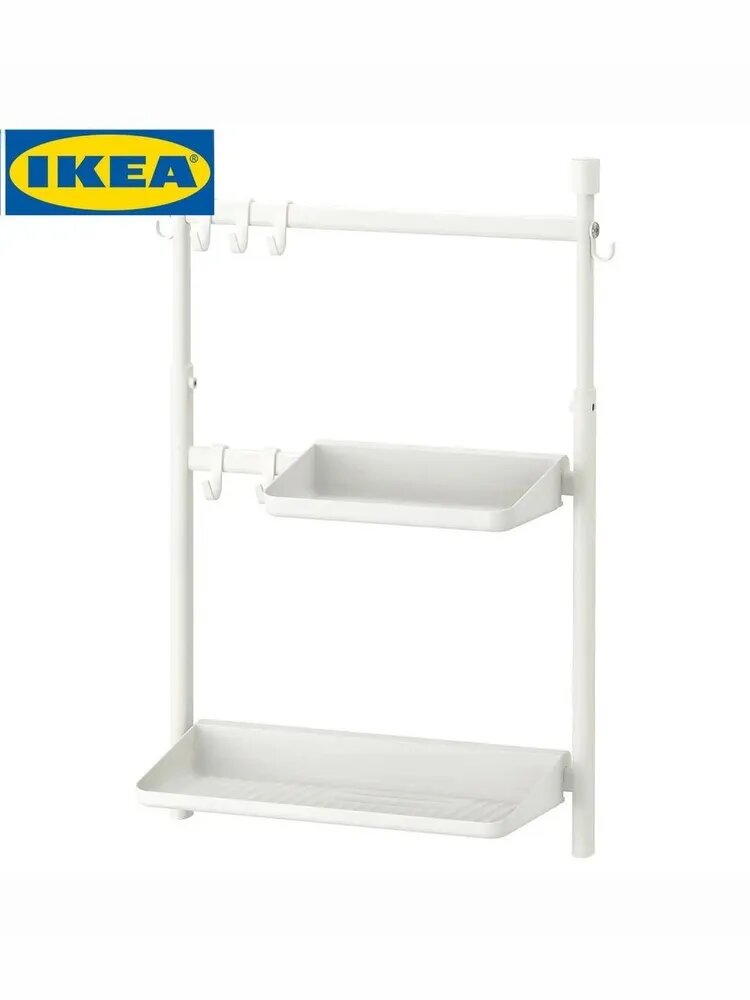 IKEA Рейлинг для кухни, ванной 3 см х 45.7 см х 55 см 8 предм. abs пластик белый