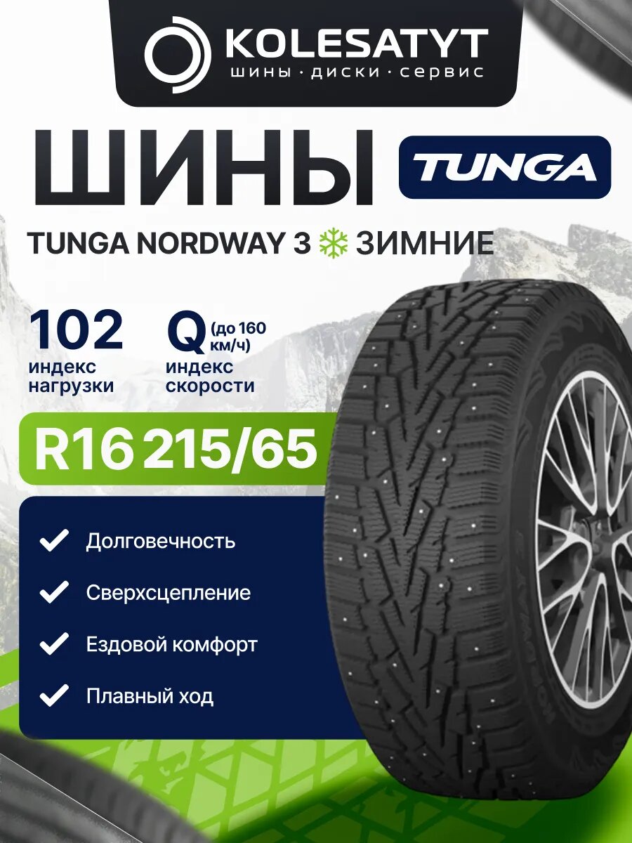 Автомобильная шина зимняя Tunga 215/65R16 102Q для легковых автомобилей 1 шт.