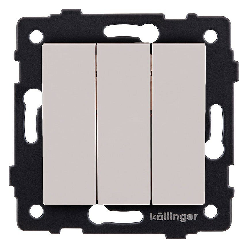 Выключатель трехклавишный без рамки Kollinger REA-S-012CM